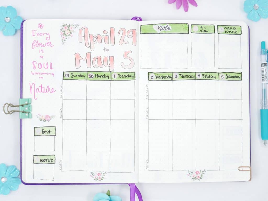 Plan with Me- Flower Theme for May 2018 - Planning Mindfully
