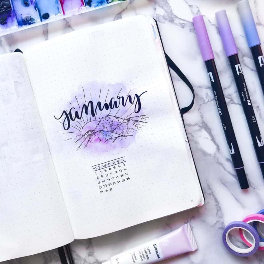 60+ Beautiful Bullet Journal Cover Page Ideas for Every Month of the Year