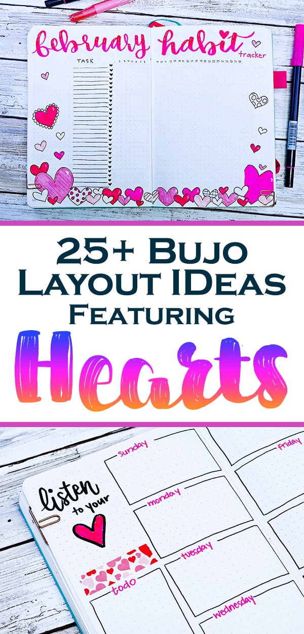 Bullet Journal Heart Theme Inspiration - Planning Mindfully