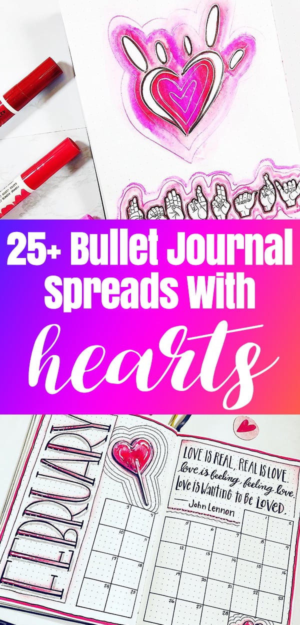 Bullet Journal Heart Theme Inspiration - Planning Mindfully